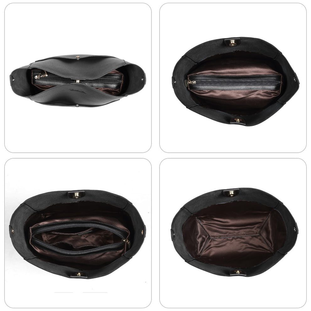 Women's Leather Designer Handbags Tote Purses Shoulder Bucket Bags ...