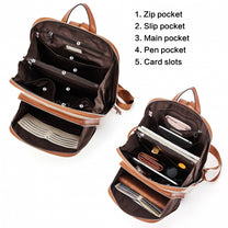 BOSTANTEN Genuine Leather Backpack Purse Casual College Travel Bags fo ...